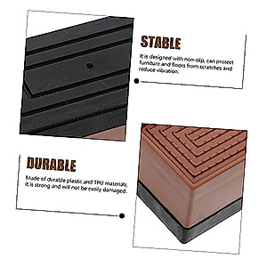 GRIRIW 4pcs Elevated Shelf Floor Sofa Square Desk Wood Furniture Replacement Feet for Cabinet Sofa Lift Mixer Lift for Cabinet Furniture Risers Non-Slip Furniture Risers Desk Risers Solid