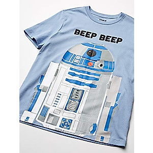 Amazon Brand - Spotted Zebra Boys' Disney Star Wars Marvel Short-Sleeve T-Shirts, 4-Pack Star Wars Beep Beep, Large