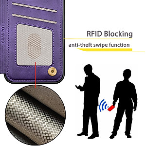 SUANPOT for iPhone 13 Pro Max Wallet case 6.7 5G with RFID Blocking Credit Card Holder,Flip Book PU Leather Phone case Shockproof Cover Cellphone Women Men for Apple 13 Promax case Wallet Purple