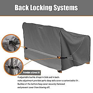 Patio Loveseat Cover, Heavy Duty Patio Furniture Covers, Waterproof Outdoor Sofa Cover, Provide a Great Fit and All-Weather Protection, (Grey,60 Inch)