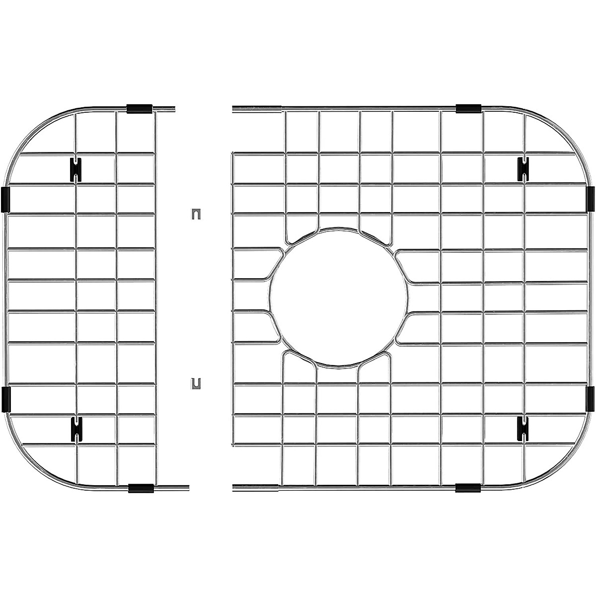 SANNO Kitchen Sink Grate Sink Protector for Kitchen Sink, Stainless Steel Grid Sink Protector Kitchen Sink Rack Bottom of Kitchen Sink,Center Drain,18"L X 13.4"W