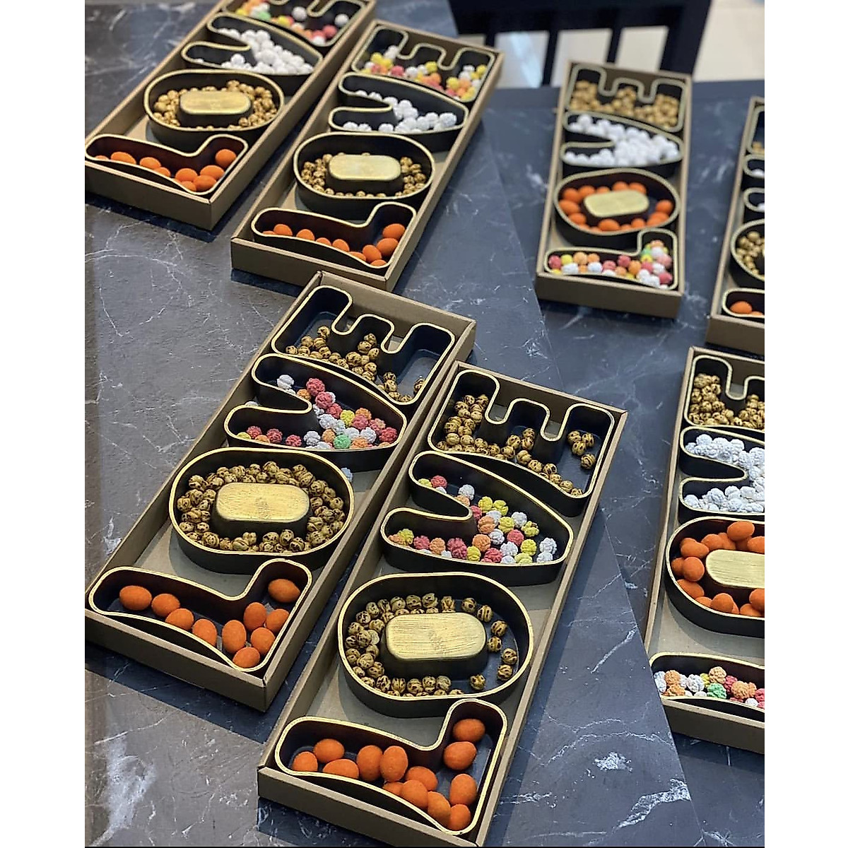 HAKKANORA Decorative Letter Love Halloween Candy Dish For Candy Buffet/Serving Tray & Letter Shaped Pistachio Bowl/Great Server For Nuts, Candy, Birthday, Dessert Table, Wedding Party Decor