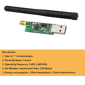 Acxico 1Pcs USB CC2531 Sniffer Board Bluetooth 4.0 Wireless Zigbee Analyzer Module with External Antenna
