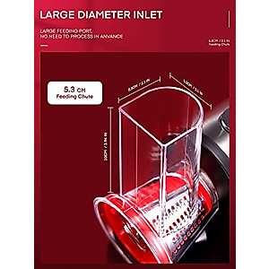 FOHERE Electric Cheese Grater Shredder, Electric Salad Maker for Home Kitchen Use, One-Touch Easy Control, Electric Grater for Vegetables, Cheeses and Nuts, BPA-Free, Red