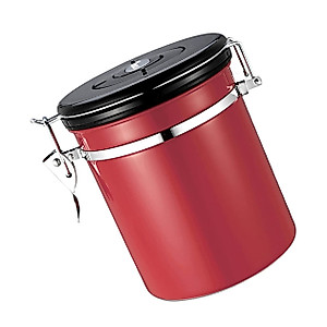 Luxshiny Coffee Bean Container Coffee Bean Canister Stainless Steel Snack Containers Metal Coffee Canister Coffee Bean Storage Container Vacuum Seal Containers Food Jar Household