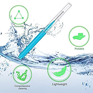 Nuogo 500 Pieces Braces Brush Interdental Cleaner Floss Heads Dental Teeth Cleaning Tools with Soft Bristles Oral Hygiene Flosser Toothpick Cleaners Kit, 4 Colors