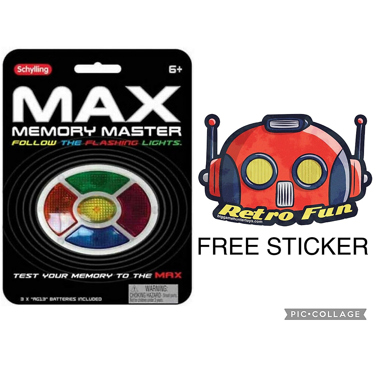 Big Game Toys~MAX Memory Game Simon Says Handheld Electronic Game Lights Sound Travel Portable + Free Sticker