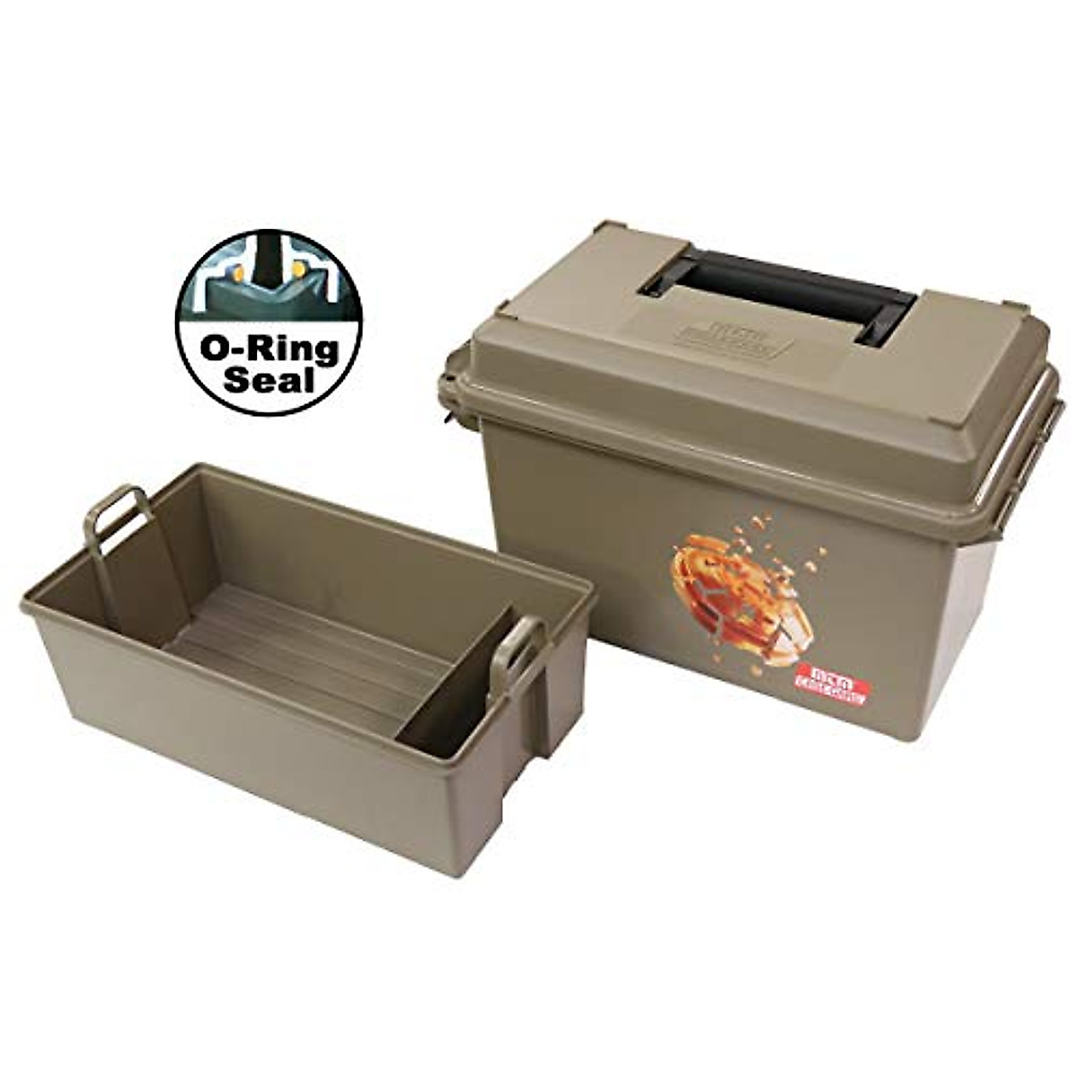 MTM SFRC Shotshell Field and Range Case, O-Ring Seal, Dual Latching System, USA Made, Dark Earth