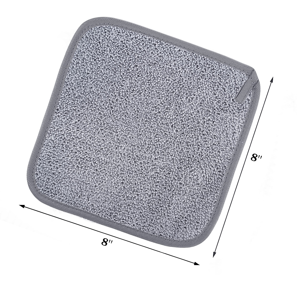 Polyte Premium Hypoallergenic Microfiber Makeup Remover and Facial Cleansing Cloth, 8 x 8 in, 6 Pack (Gray)