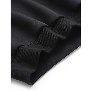 SweatyRocks Sweatshirt Pullover Fleece Drop Shoulder Striped Hoodie Black Small