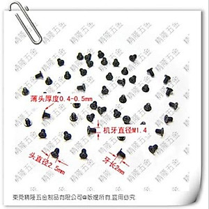 Screw 1000pcs/lot CM1.42 Steel with Black Znic Plus Hard Laptop Screw (Notebook Computer Screw)