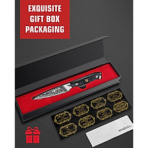 MOSFiATA Kitchen Knife ，Damascus paring Knife 3.5 inch Fruit Knife