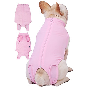 Caslfuca Dog Surgery Recovery Suit - After Spay, Abdominal Wounds Post Surgical Recovery, Anti Licking Breathable Dog Onesies for Small, Medium & Large Pet, Alternative Bandages Cone E-Collar
