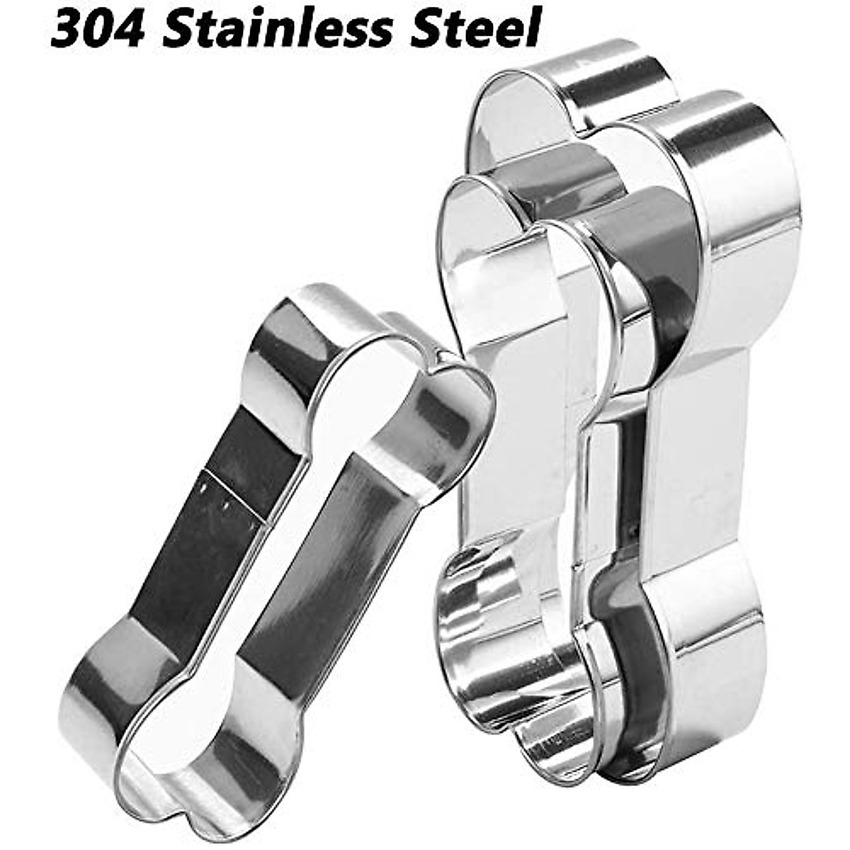 Set of 5, 2 Packs Silicone Molds Puppy Dog Paw & Bone Shaped 2 in 1 and 3 Packs Stainless Steel Bone Cookie Cutter,for Homemade Treats and Cat Animal Paw Ice Candy Chocolate Baking Mold (Blue&Pink)