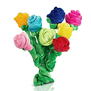 T play Rose Flower Plush Kids : Bendable Stem Stuffed Toy - Soft Felt Bendy Bouquet Set