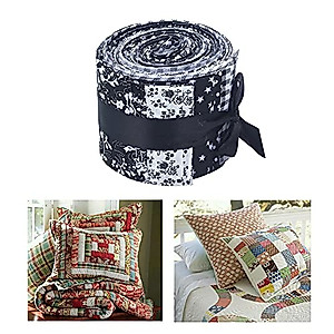 Newmind 20Pack 2.4 inch Jelly Roll Floral Quilt Strips Patchwork Sewing Supplies for DIY Clothes - Black