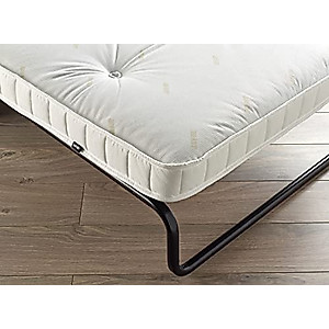 Jay-Be Inspire Cot Folding Bed with Micro e-Pocket Spring Mattress and Headboard, Regular, Black Frame