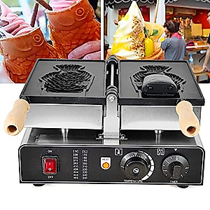 Veloqua 110V Commercial Taiyaki Waffle Maker Stainless Steel Commercial Taiyaki Waffle Maker Machine Great choice for bakeries, restaurants, kiosks, canteens, etc.
