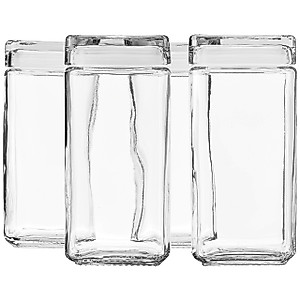 Anchor Hocking 2 Quart Stackable Glass Jar with Lid (8 piece, all glass)