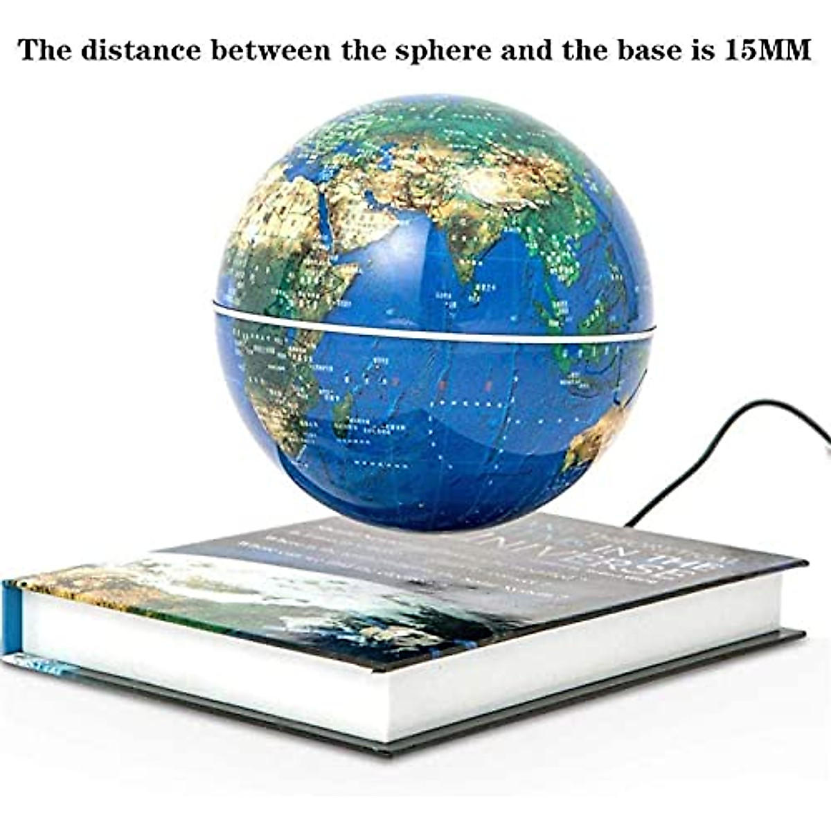 Floating Globe with Book Base Magnetic Levitation Floating Earth Globe World Map for Home Office Desk Decoration Ornament,D World Globe (A) (A)
