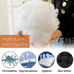 OMKUOSYA Papasan Round Chair Cushion Pads Only，Thicken Overstuffed Removable Seat Chair Cushions Hanging Swing Pad for Patio Garden Outdoor Indoor Terrace (Without Chair) Khaki 80cm/32inch