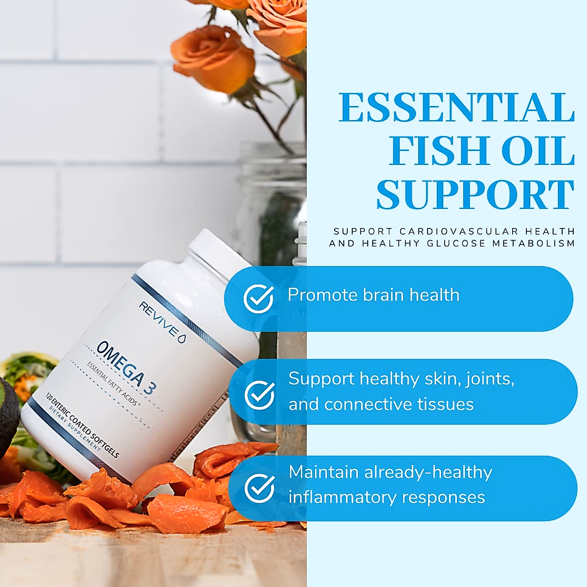 Revive MD | Omega 3 | Promotes The Digestion of Proteins, Fats, Starches & Fibers for Men and Women | Supports Gastric Acid Balance | Targeted Enzyme Support