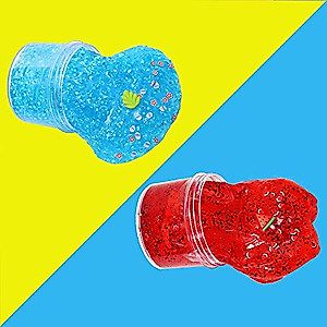 5 Pack Crunchy Slime,Clear Slime Kit with Glimmer for Girls,Birthday Gifts School Party Favors Toy for Girls and Boys