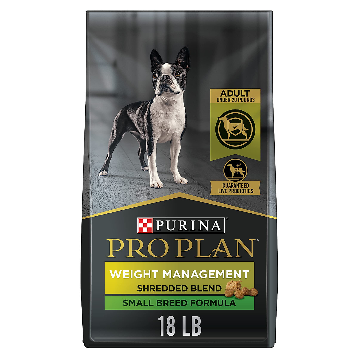Purina Pro Plan Small Breed Weight Management Dog Food, Shredded Blend Chicken & Rice Formula - 18 lb. Bag