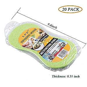 Huvai 20 Pack Car Wash Sponges Multi-Functional Sponge Multi-Color Cleaning Sponges with Vacuum Compressed Packing