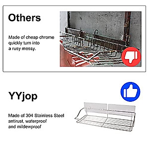 YYjop Shower Caddy 2 Pack No Drilling Shower Organizer Stainless Steel Shower Shelf for Bathroom Kitchen