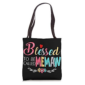 Blessed to be called Memaw, Grandma Colorful Tote Bag