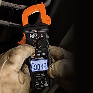 Klein Tools CL800 Digital Clamp Meter & RT250 GFCI Receptacle Tester with LCD Display, for Standard 3-Wire 120V Electrical Outlets