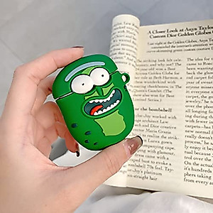 Airpsods 2/1 Case,Cute 3D Cartoon Airpod 2/1 Case Soft Shockproof Silicone Skin,with Keychain Design for AirPods Charging Case,Specialising in Designs for Girls and Boys Airpods 1/2 Case (Green)