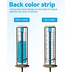 X-PREK New Upgrade Rain Gauge,Detachable Freeze Proof Glass Rain Guage Outdoor Decorative for Garden,Deck,Lawn,Landscape,Yard