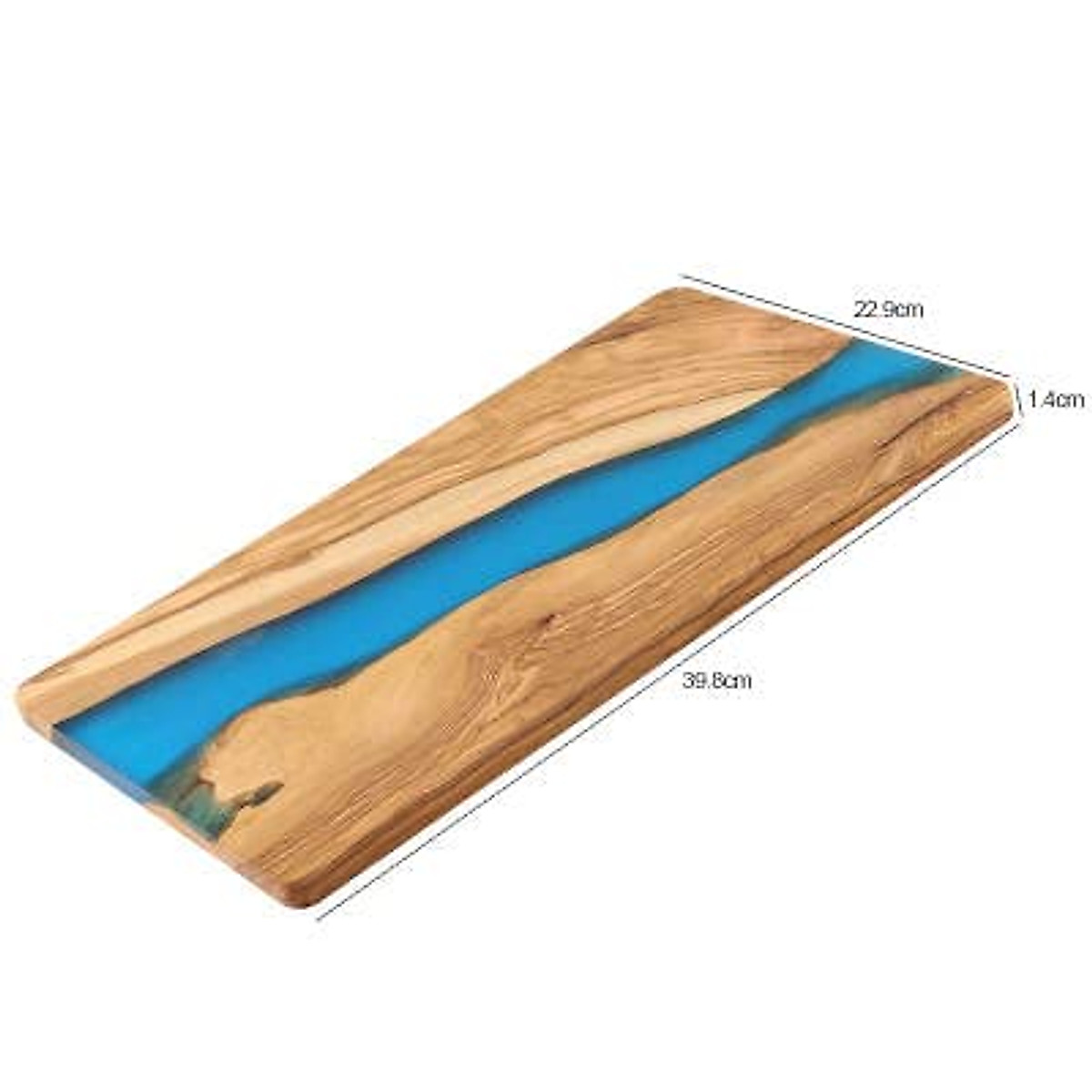 Cheese Board - Olive Wood and Blue Resin - Charcuterie Board Butter Board Serving Platter Hostess Gift in Box - Ethically and Sustainably Sourced from the Mediterranean Standard