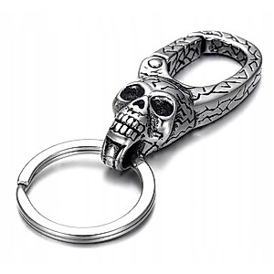 VALHALLA Viking Jewelry Skull Keychain Car Keychain Punk Biker Keychain Amulet for Men and Women...