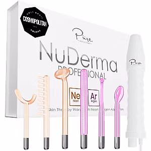 NuDerma Professional Skin Therapy Wand - Portable Skin Therapy Machine with 6 Neon & Argon Wands – Boost Your Skin – Clear Firm & Tighten
