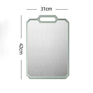 MMOOCO Chopping Board, Double-Sided Chopping Board,Stainless Steel Cutting Board,Non-Slip and Easy to Grip,Best Chopping Board for Cutting -green-42 * 31cm