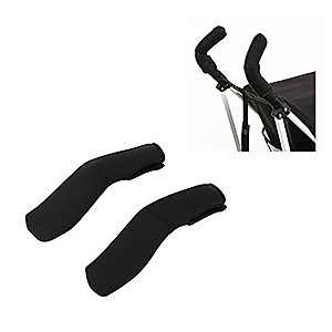 2Pcs/Pair Baby Stroller Armrest Cover, Removable Zipper Crossbar Elastic Dust-Proof Protector Sleeve for Pushchair Pram, Black