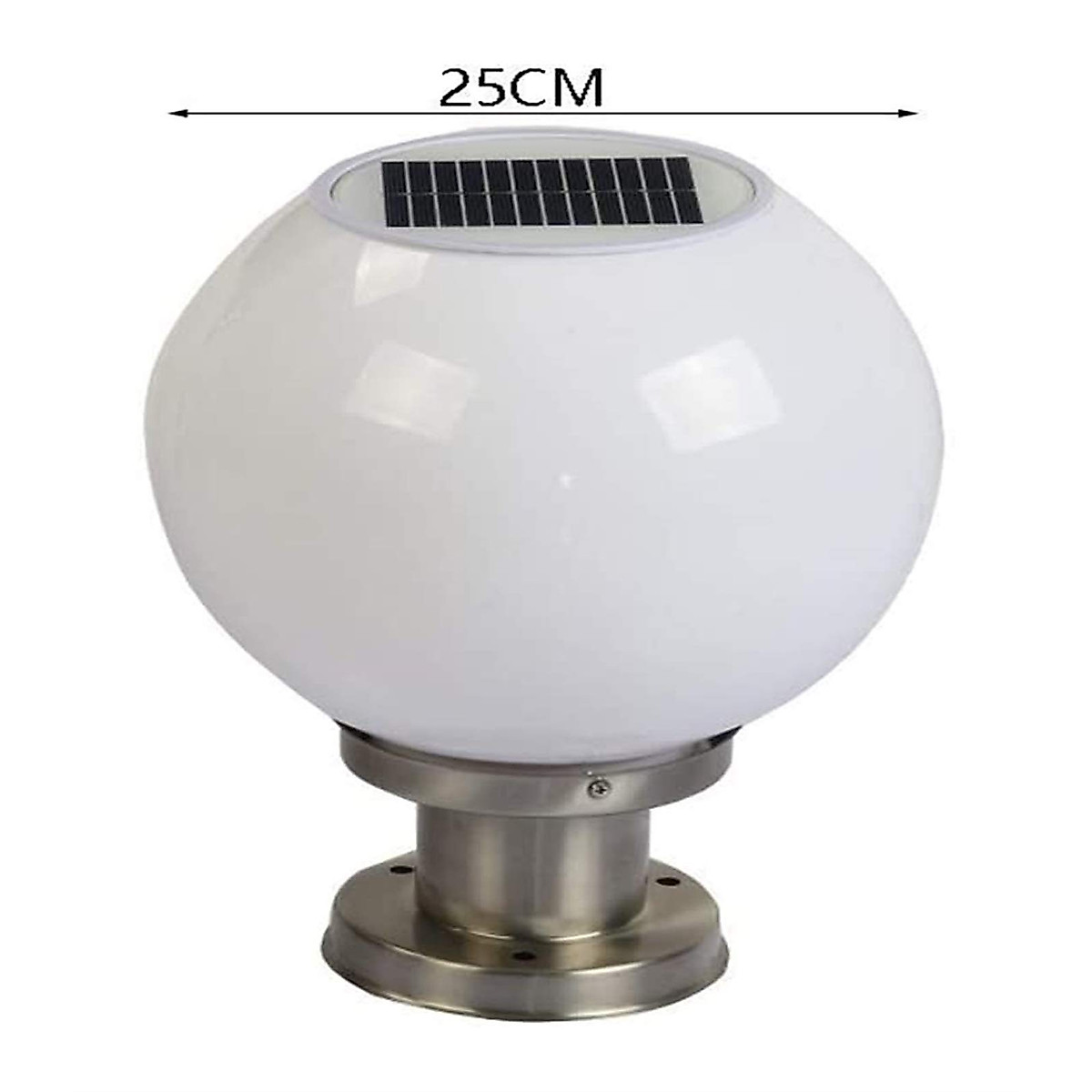 YMJ Solar Outdoor Post Light Fixture LED Cast Aluminum with Stainless Steel Pier Mount Base, Solar Pillar Light for Garden Home Hallway Porch Garage (Size : 9.84inch)