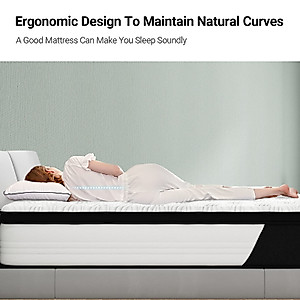 Avenco Twin XL Mattress, Hybrid Twin XL Mattress in a Box, 10 Inch Pocket Spring and Gel Memory Foam Mattress Twin XL, Medium Firm, Strong Edge Support, CertiPUR-US, 100 Nights Trial