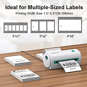 Tordorday Bluetooth Thermal Label Printer, 4 Rolls Thermal Labels with Bluetooth Shipping Label Printer for Shipping Packages