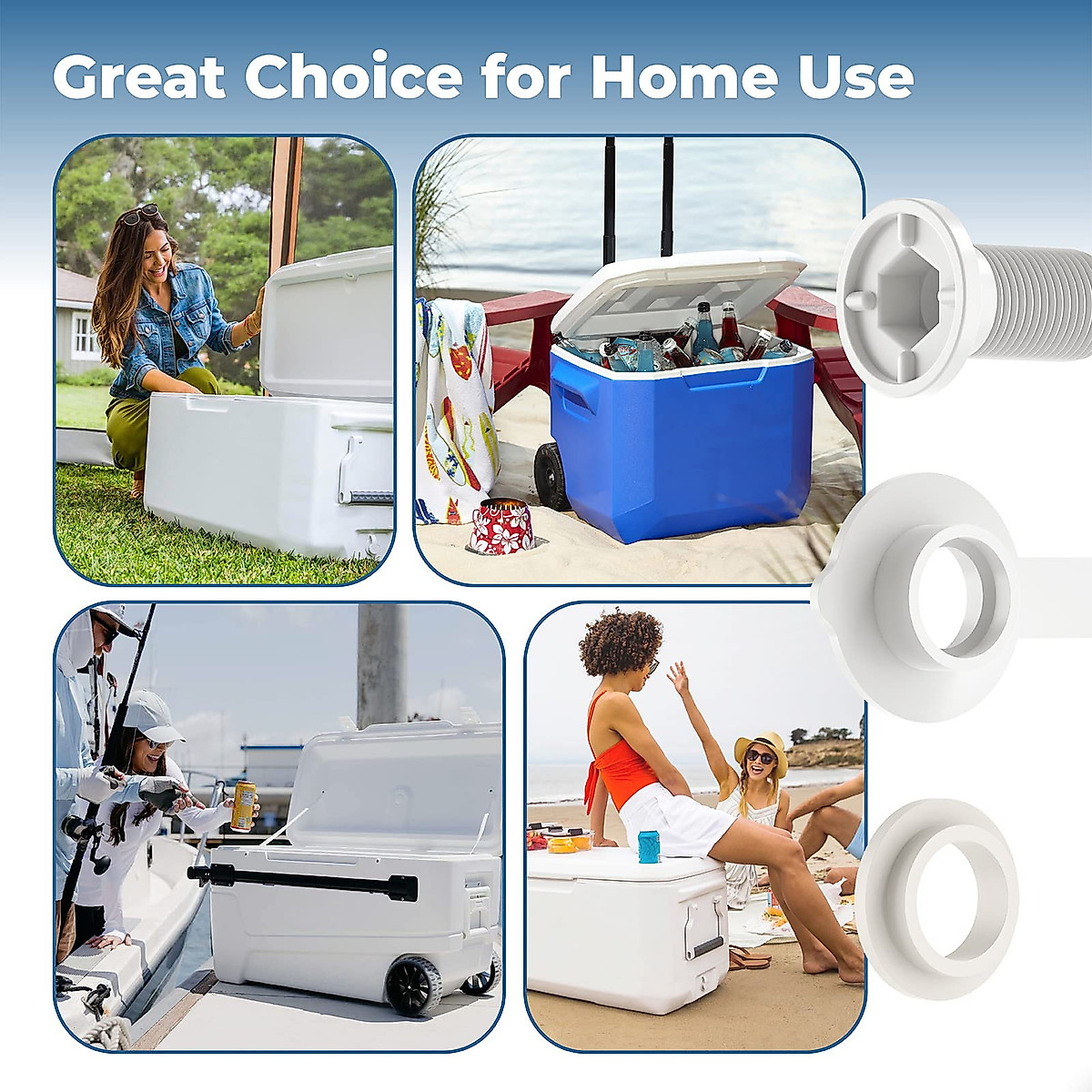 1.5" Shaft Length Cooler Drain Plug Assembly Replacement for Coleman Xtreme Coolers 50 qt, 58 qt, 82 qt Part Number:5010005241,Rubbermaid Cooler Accessories,Cooler Parts Fits Most Coolers