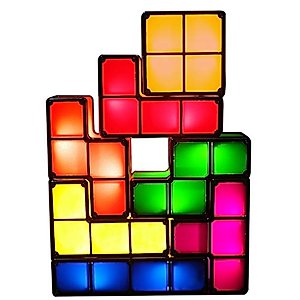 Bitopbi 7 PCS Stackable Night Light 3D Puzzles Toy 7 Colors Magic Blocks Induction Interlocking LED Novelty Desk Lamp Lighting DIY for Teens and Adults Home Deco Great Gift for Birthday