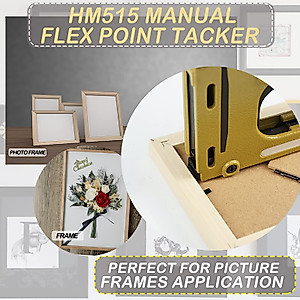 HM515 Point Driver, Manual Framing Tool with 1000PCS Flexible Points, 15mm(5/8”) Length Lightweight Flex Point Tacker for Picture Framing Joiner DIY