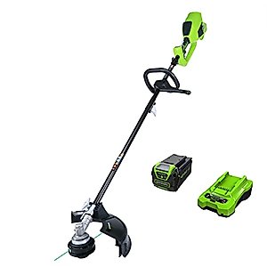 Greenworks 40V 14" Brushless Cordless (Attachment Capable) String Trimmer, 4.0Ah Battery and Charger Included