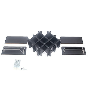 Set of 5 Wall Mounted Wooden Wine Rack Storage Shelf Wine Rack Set with and Glass Holder Multifunctional Wall Hanging Wine Rack for Home Decoration(Style1-Black)