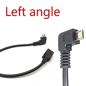 GuangMaoBo 90° Degree Angle USB Micro B 5P Female to 5P Male Left Right Down Up Angled Extension Cable Adapter for Phone Charger Data Sync Tablet Cord Adaptor