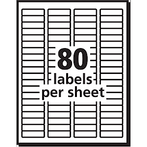 Avery Printable Return Address Labels with Sure Feed, 0.5" x 1.75", Matte Clear, 800 Blank Mailing Labels (15667)