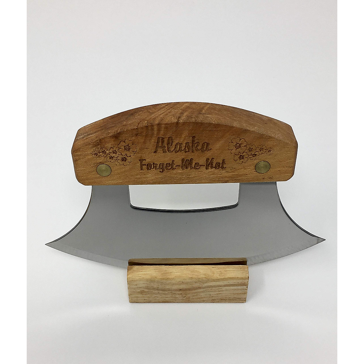 The ULU Factory The Ulu Factory's Alaska Forget-Me-Not State Flower Ulu Knife Set with Chopping Bowl!